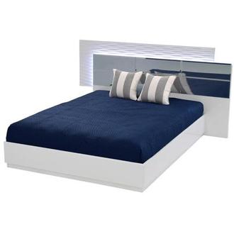 Manhattan White Mirrored King Platform Bed El Dorado Furniture