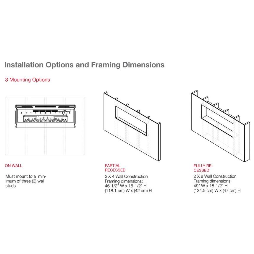 Concord Wall-Hanging Electric Fireplace w/Remote Control | El Dorado ...