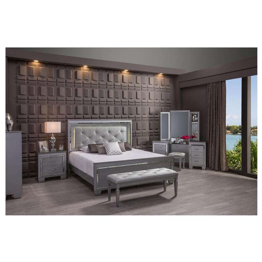 Isabel Gray Queen Panel Bed | El Dorado Furniture