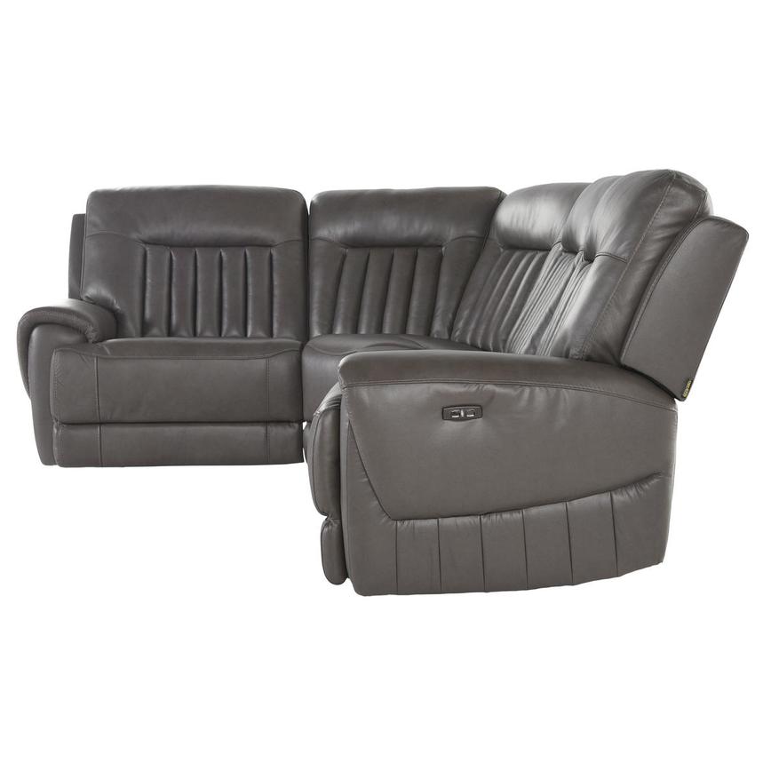 Devin Gray Leather Corner Sofa with 4PCS/2PWR | El Dorado Furniture