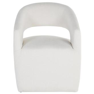 Lilly Ivory Arm Chair w/Casters | El Dorado Furniture