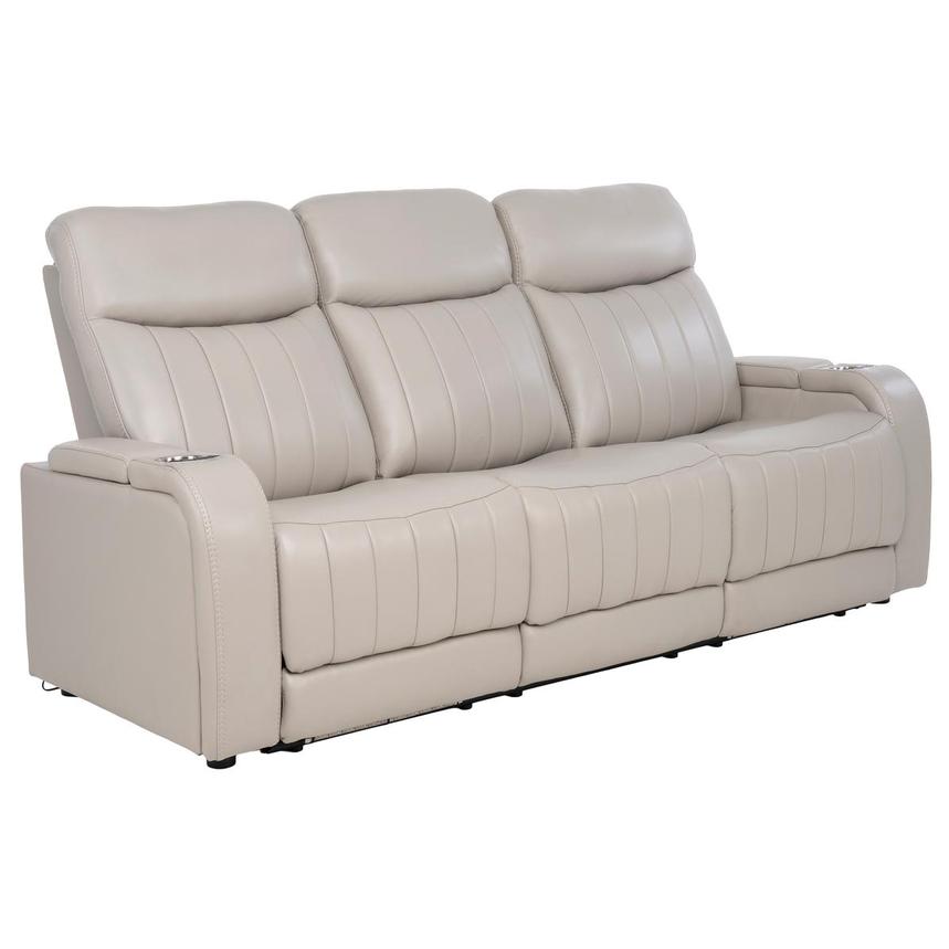 Neptune Gray Leather Power Reclining Sofa | El Dorado Furniture