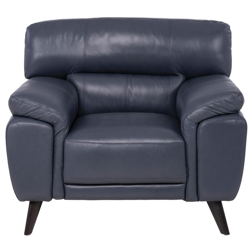 Franco Blue Leather Chair | El Dorado Furniture