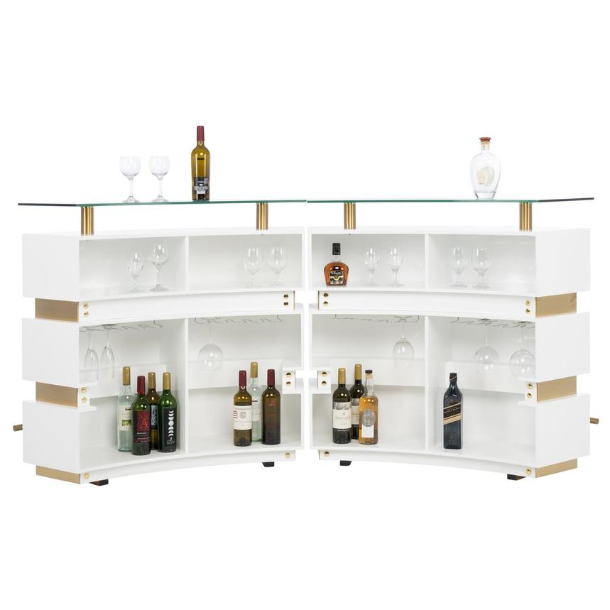 Xenia White/Gold Double Bar | El Dorado Furniture