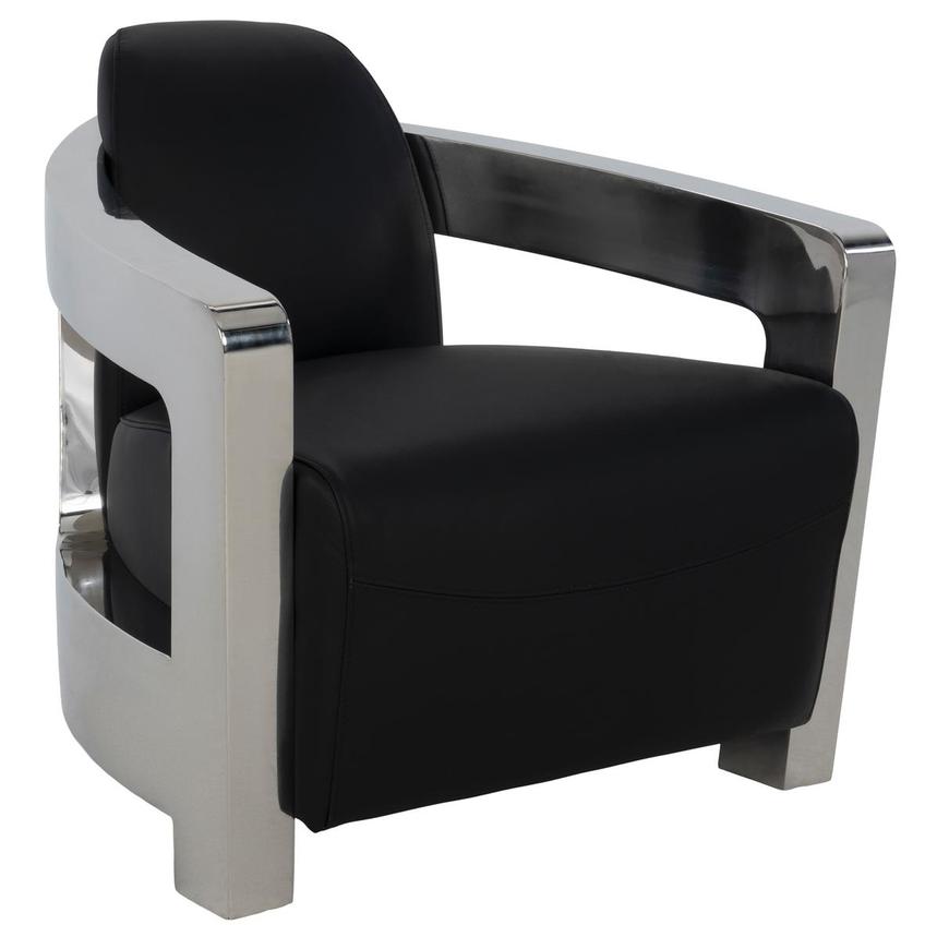 Aviator II Black Leather Accent Chair | El Dorado Furniture